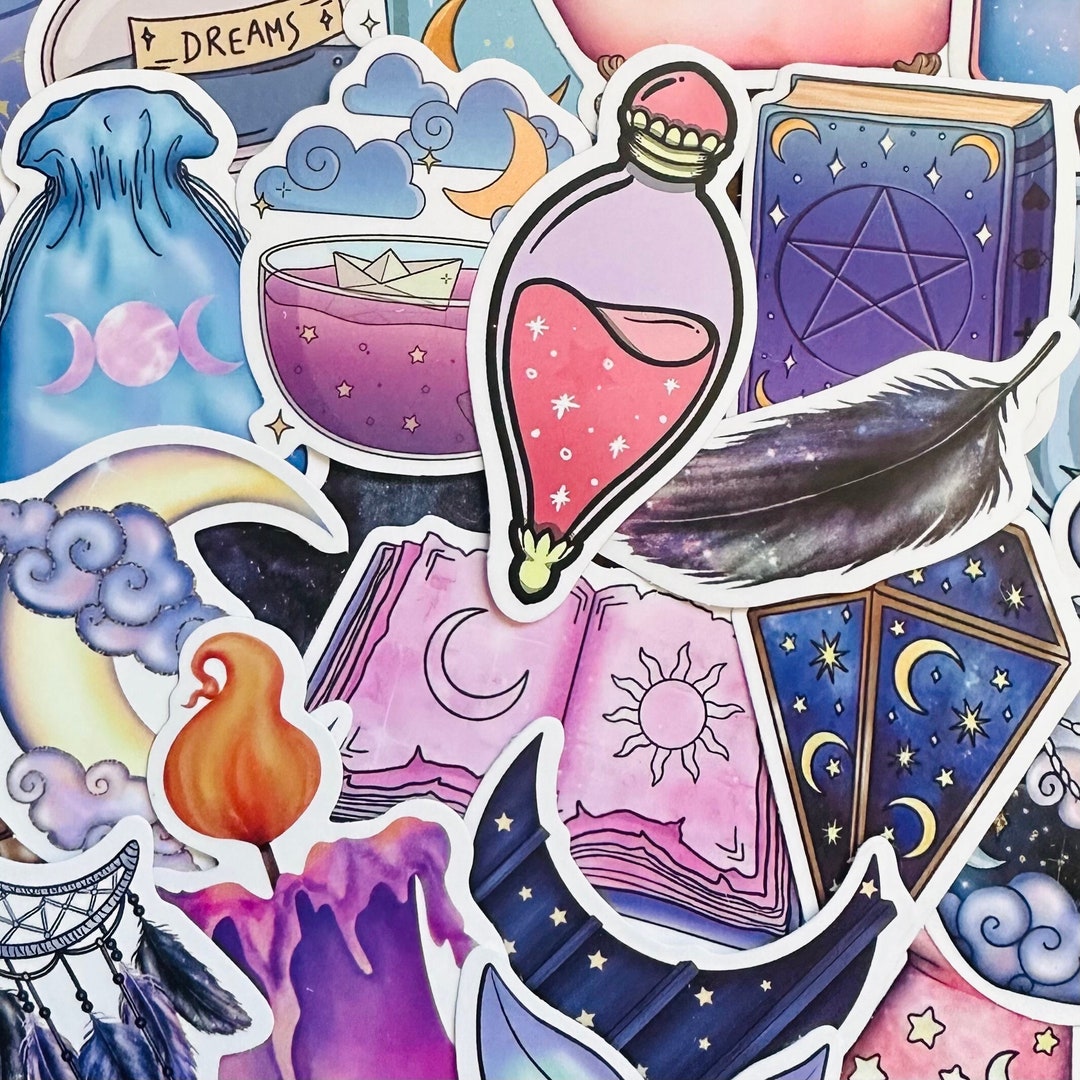 5-50 Pack Witch Stickers 2 Assorted Enchanting Sticker Pack Gift ...