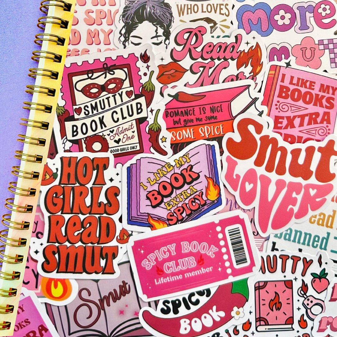 50 Smutty Book Stickers (9), Kindle Stickers, Bookish Sticker Pack for ...