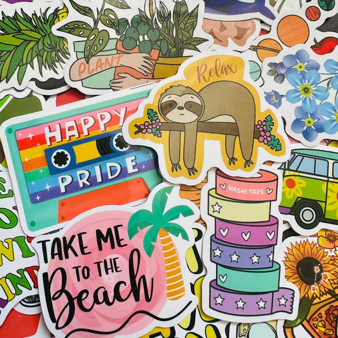 50 Pcs Cool Mixed Colors Stickers 1 Lot Fun Pack Skateboard Laptop Car ...