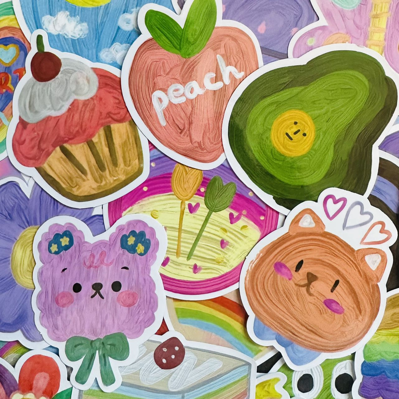 50pcs Cute Artist Oil Paint Stickers Kawaii Fun Gift Sticker - Etsy