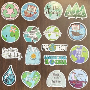 50 Recycle & Save Our Planet, Environment Friendly Themed Stickers ...