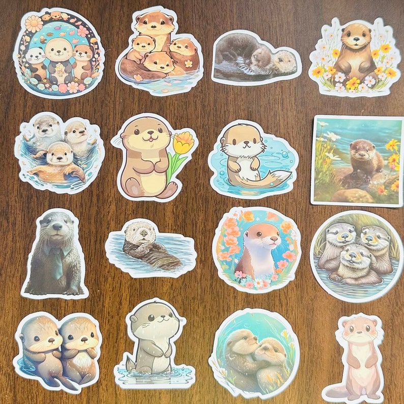 50 Cute Otter Stickers, Waterproof Sticker Pack for Laptops ...
