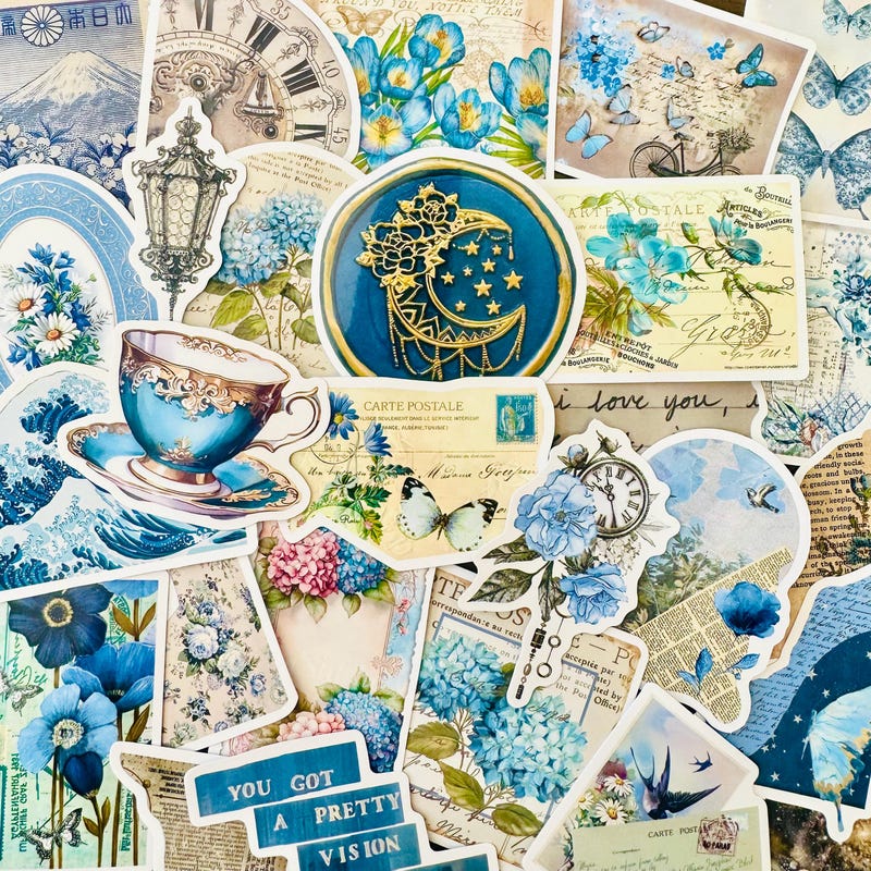 Blue Aesthetic Stickers - Etsy