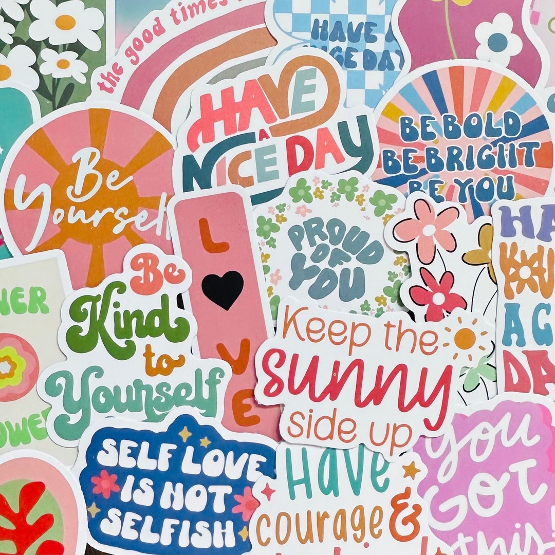 50 Motivational Quote Stickers 1, Positivity Message, Cute Danish ...
