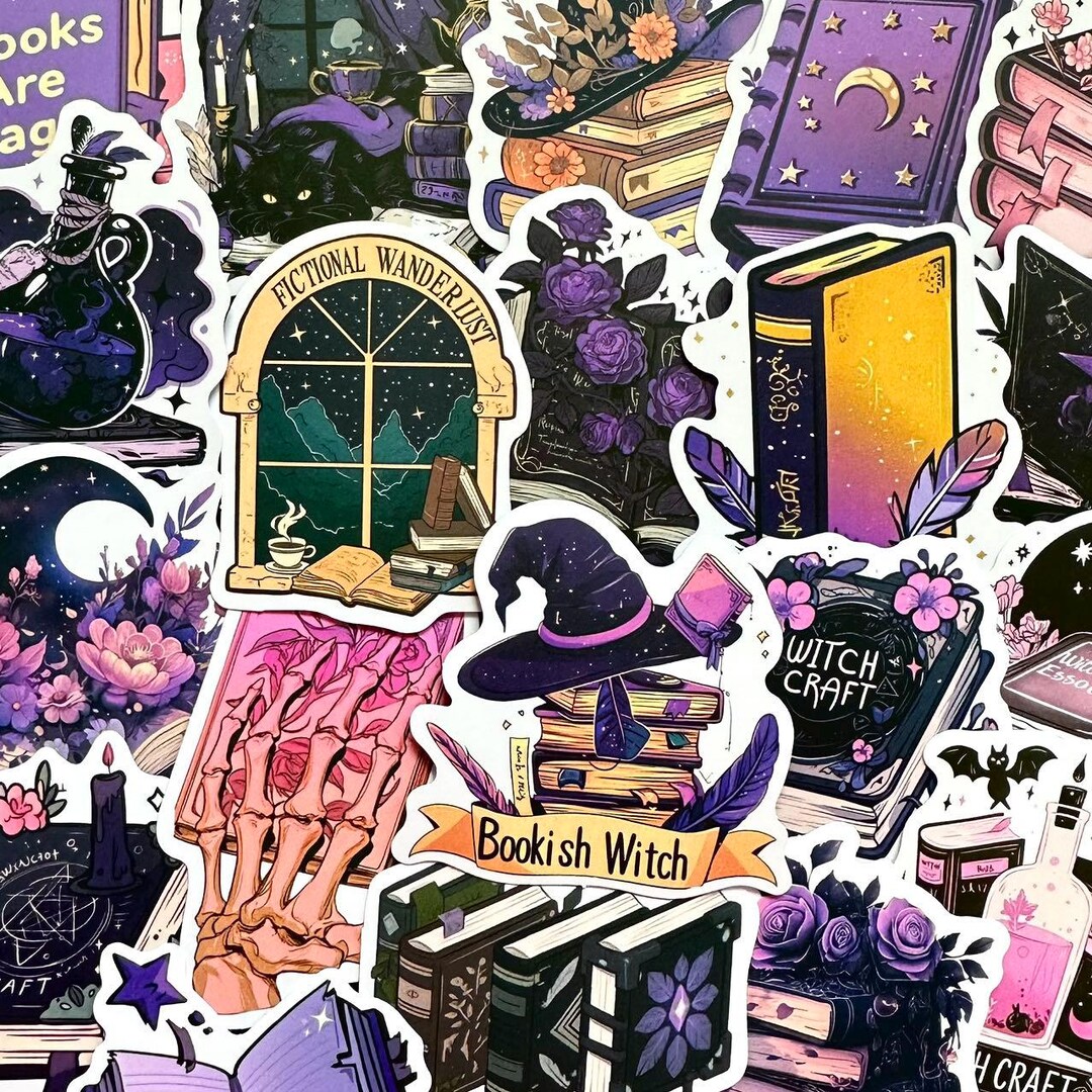 50 Kindle Stickers, Witch Boolish Read Book Sticker Pack, Magical Read ...