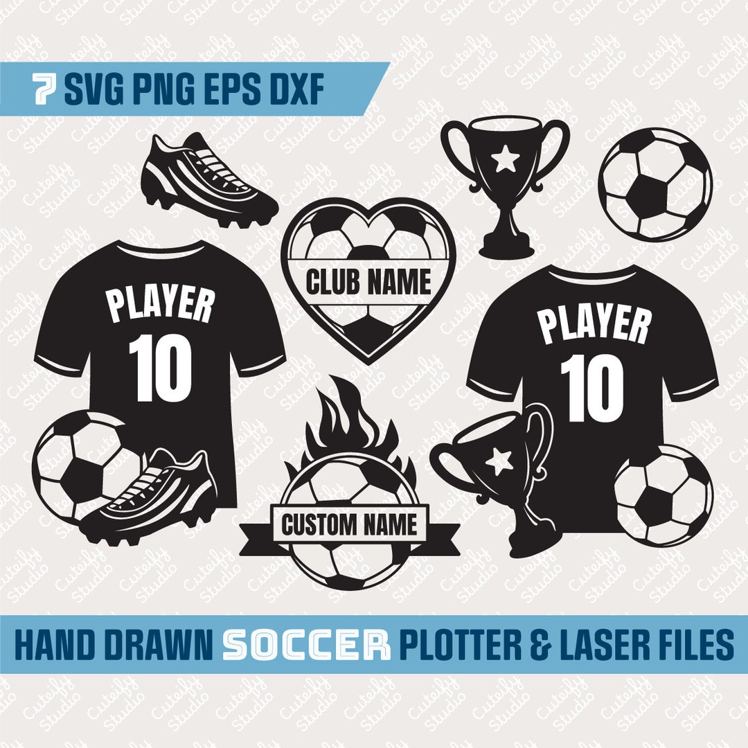Football, Soccer Player Svg Bundle, Soccer Ball Monogram, Soccer Jersey ...