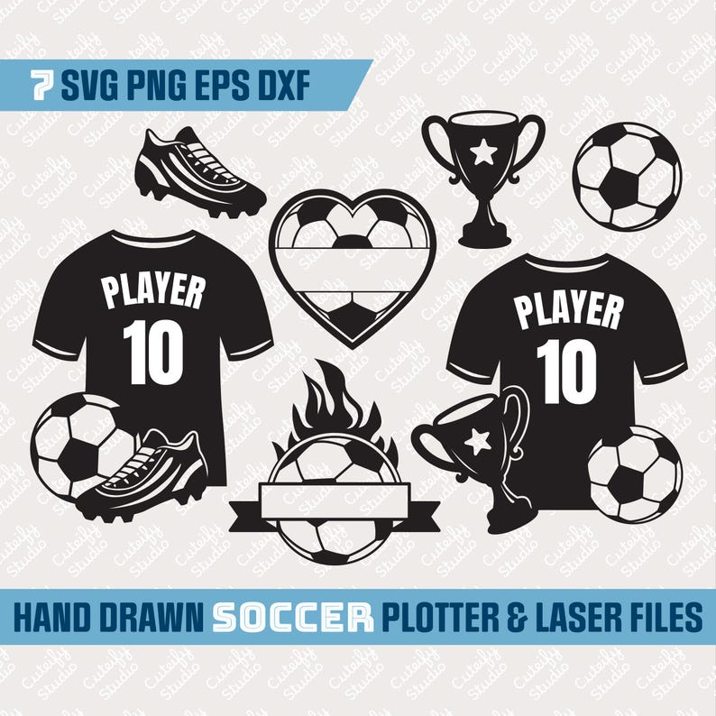 Football, Soccer Player Svg Bundle, Soccer Ball Monogram, Soccer Jersey ...