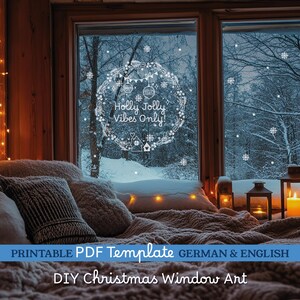 DIY Christmas Window Art PDF Chalk Markers Painting Guide. Christmas ...