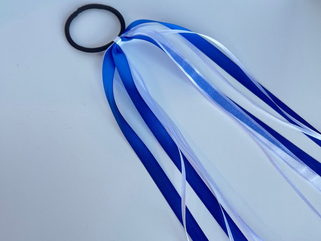 Navy and Blue Rally Ribbon/hair Ribbon/hair Ties - Etsy