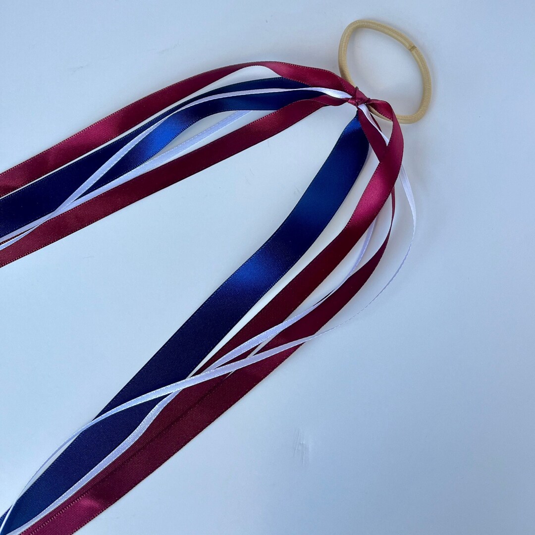 Red and Blue Rally Ribbon/hair Ribbon/hair Ties/ Ole Miss/ CVSC - Etsy