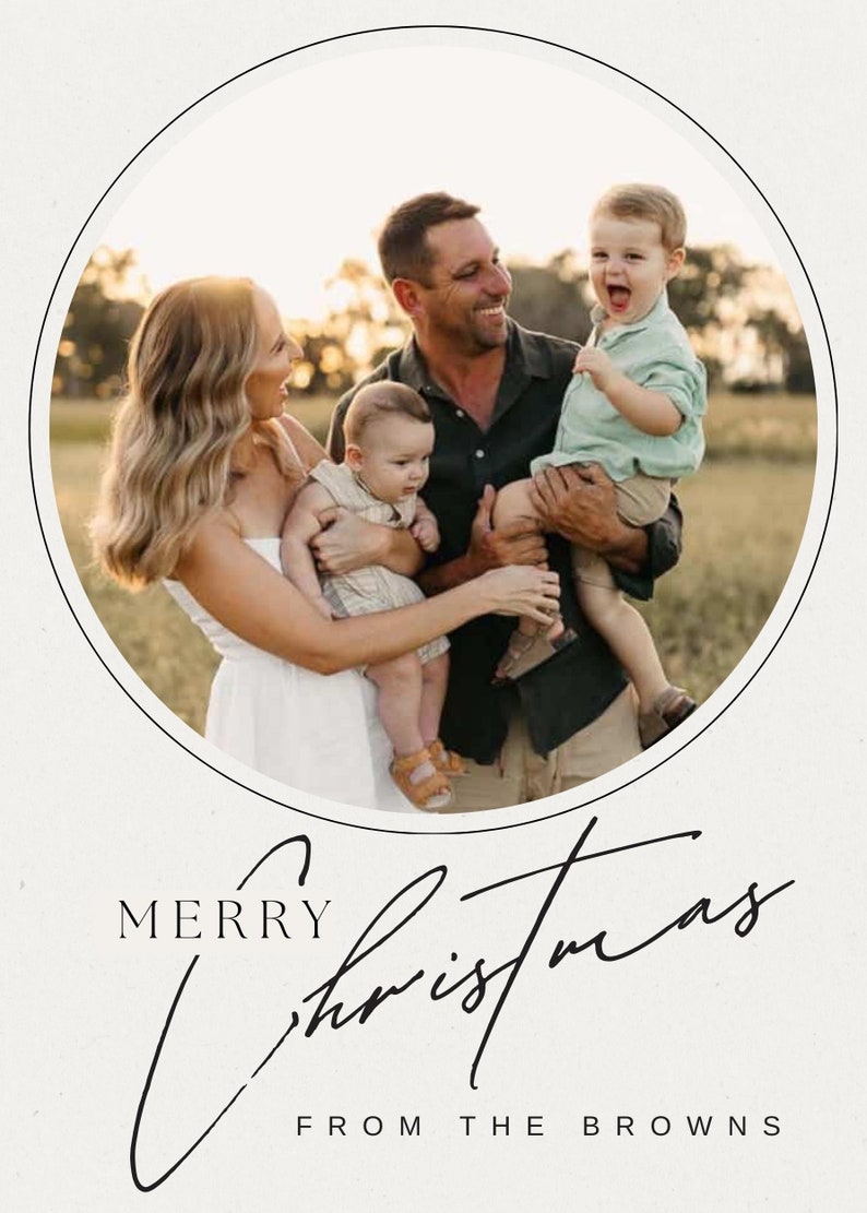 Modern Christmas Card Template | Photo Holiday Card | Boho Holiday Card ...