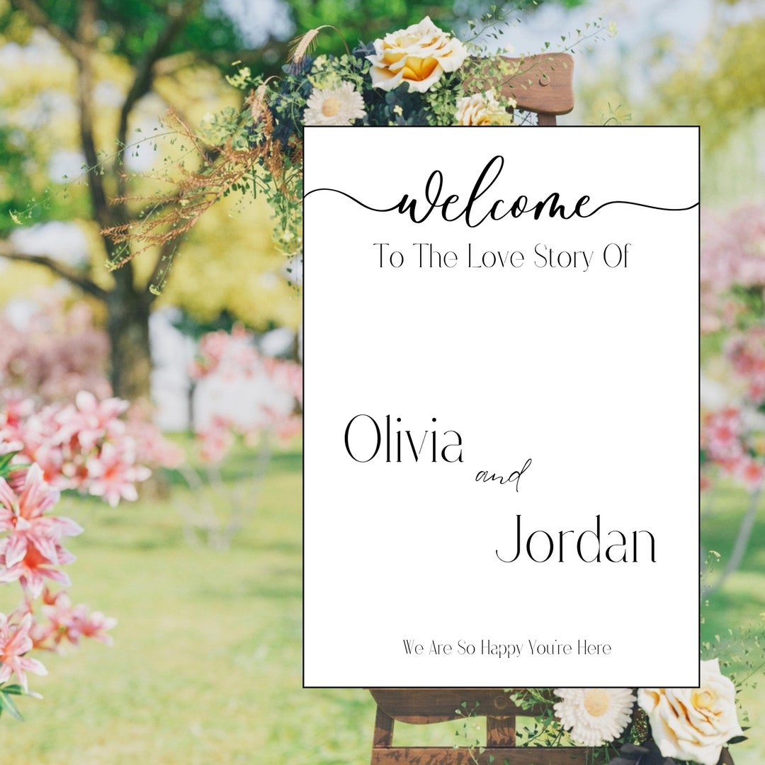 Wedding Welcome Sign, Minimalist Welcome Wedding Sign Template, Script ...