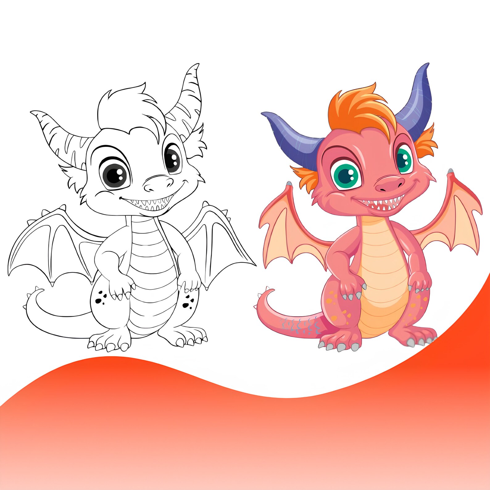 20 Cute Dragon Coloring Pages for Kids Animals Printable Best Seller ...