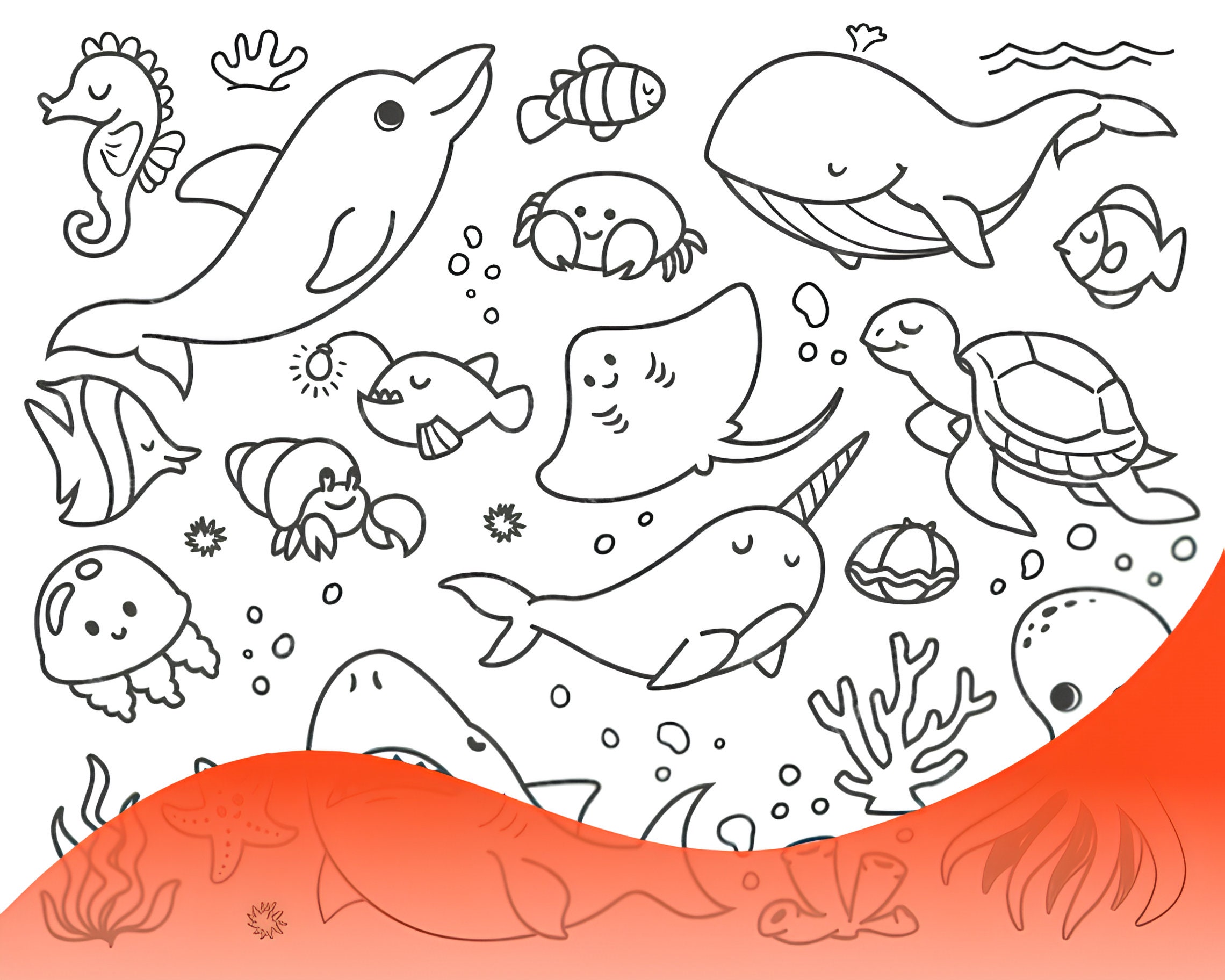 90 Sea World Coloring Pages for Kids Printable Animals Best Seller ...