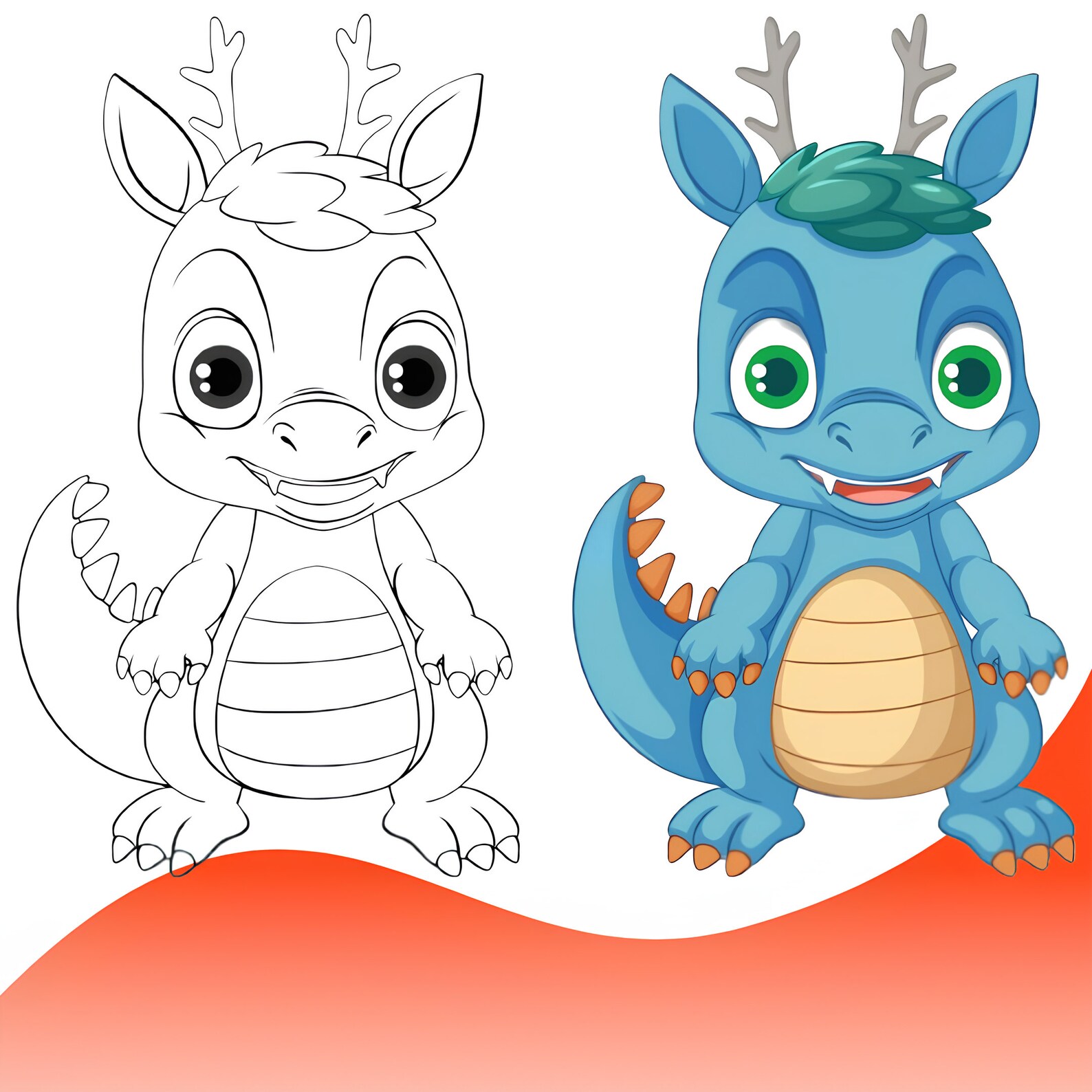 20 Cute Dragon Coloring Pages for Kids Animals Printable Best Seller ...