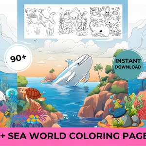 90 Sea World Coloring Pages for Kids Printable Animals Best Seller ...