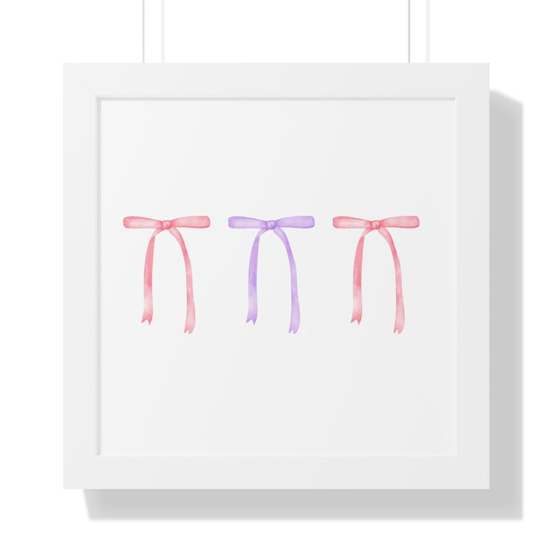 Framed Pink, 3 Bows, Coquette-style Wall Art: Elegant Accents for All ...