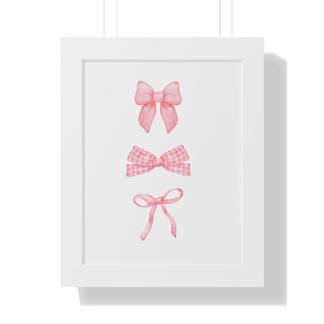 Framed Pink, 3 Bows, Coquette-style Wall Art: Elegant Accents for All ...