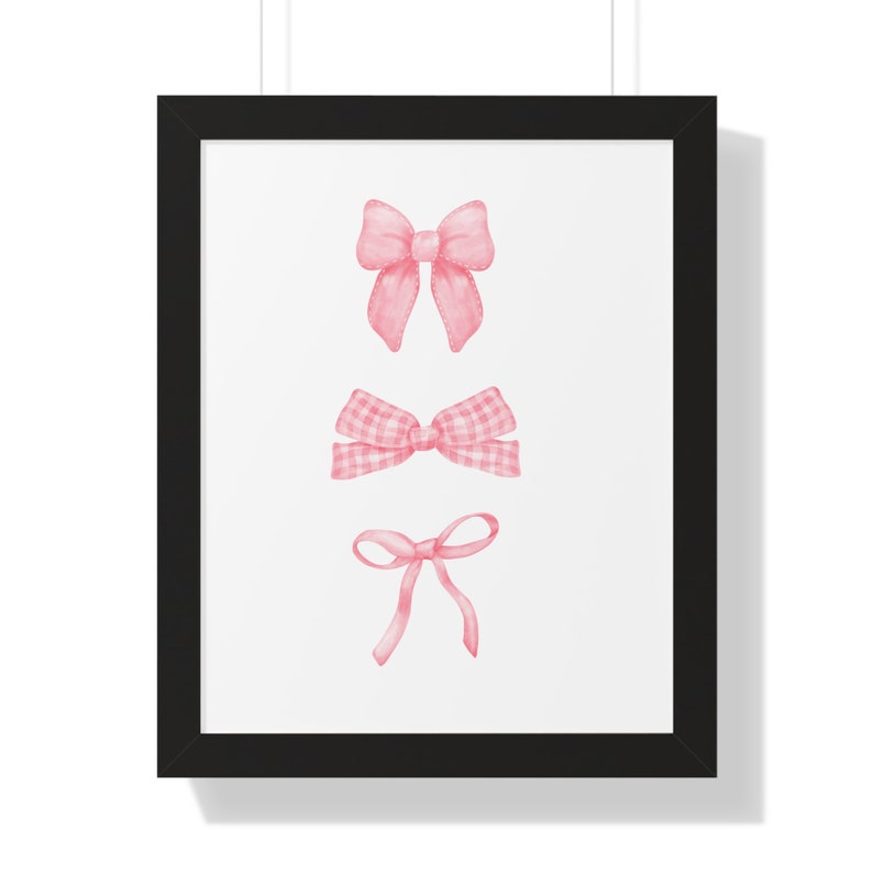 Framed Pink, 3 Bows, Coquette-style Wall Art: Elegant Accents for All ...