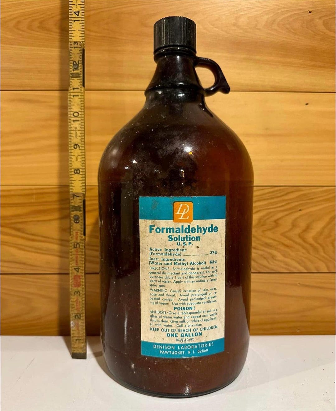 Vintage Dennison Laboratories Gallon P Bottle of Formaldehyde EMPTY - Etsy