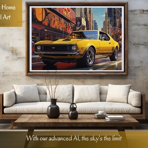 1968 AMC AMX Digital Art Classic Muscle Car Poster, Vintage Auto ...