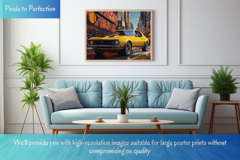 1968 AMC AMX Digital Art Classic Muscle Car Poster, Vintage Auto ...