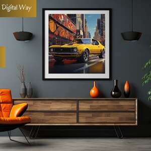 1968 AMC AMX Digital Art Classic Muscle Car Poster, Vintage Auto ...