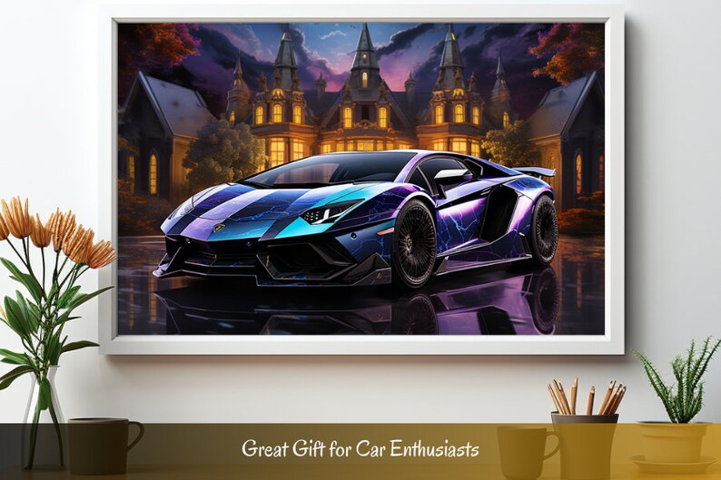 Lamborghini Aventador SVJ Outdoor FC Digital Art Modern Supercar Print ...