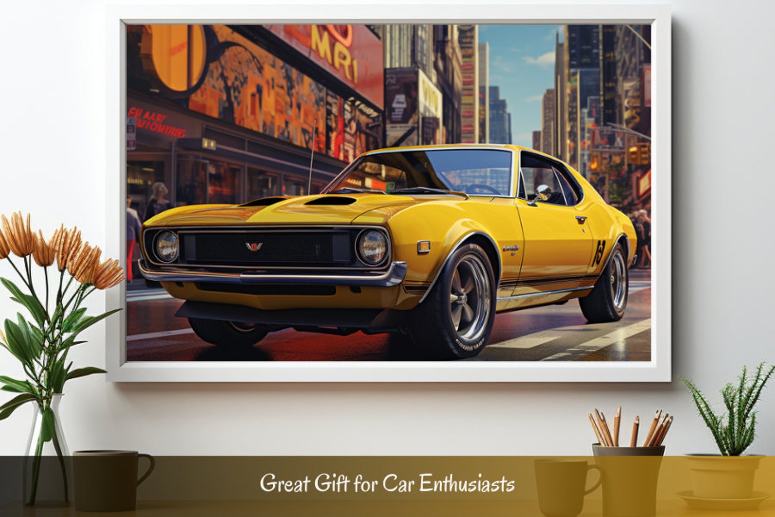 1968 AMC AMX Digital Art Classic Muscle Car Poster, Vintage Auto ...