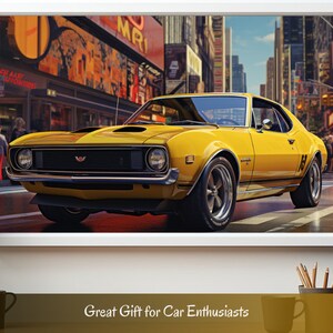 1968 AMC AMX Digital Art Classic Muscle Car Poster, Vintage Auto ...
