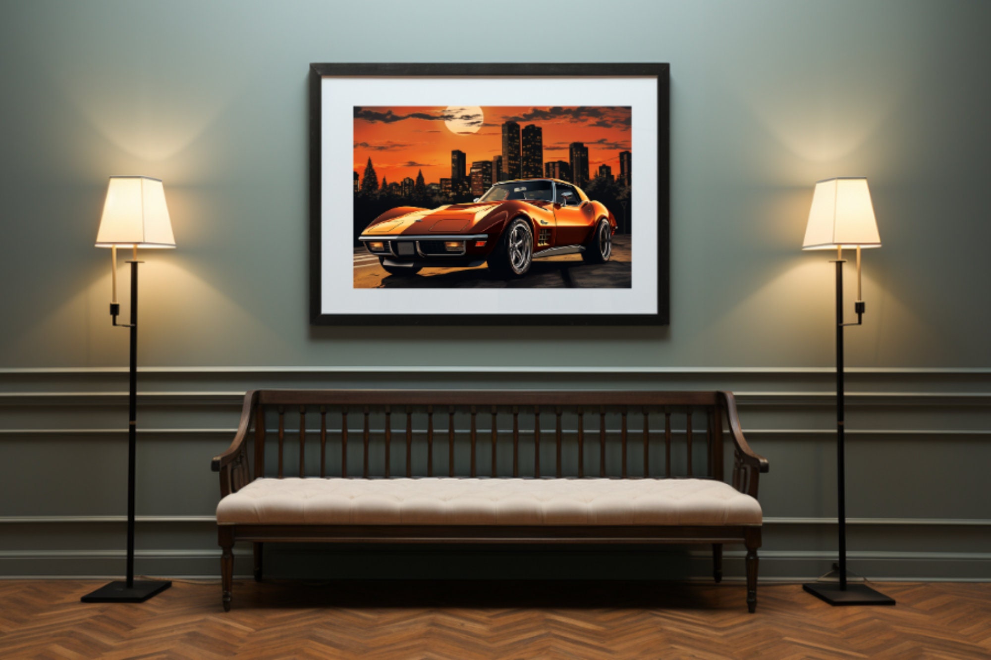 Classic Muscle Corvette Corvette 454 Art Retro Style Decor - Etsy