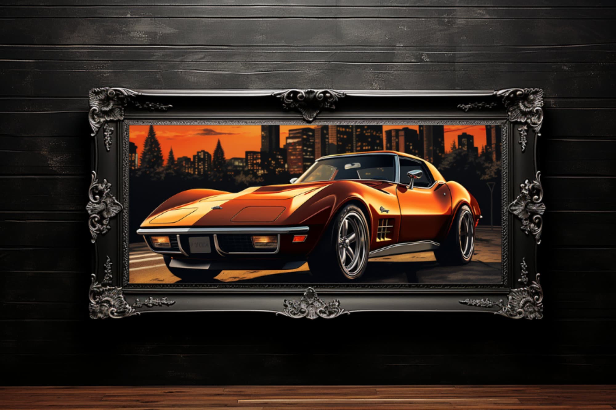 Classic Muscle Corvette Corvette 454 Art Retro Style Decor - Etsy