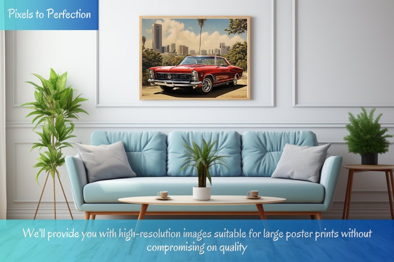 1965 Buick Riviera GS Digital Art Vintage Muscle Car Poster, Classic ...