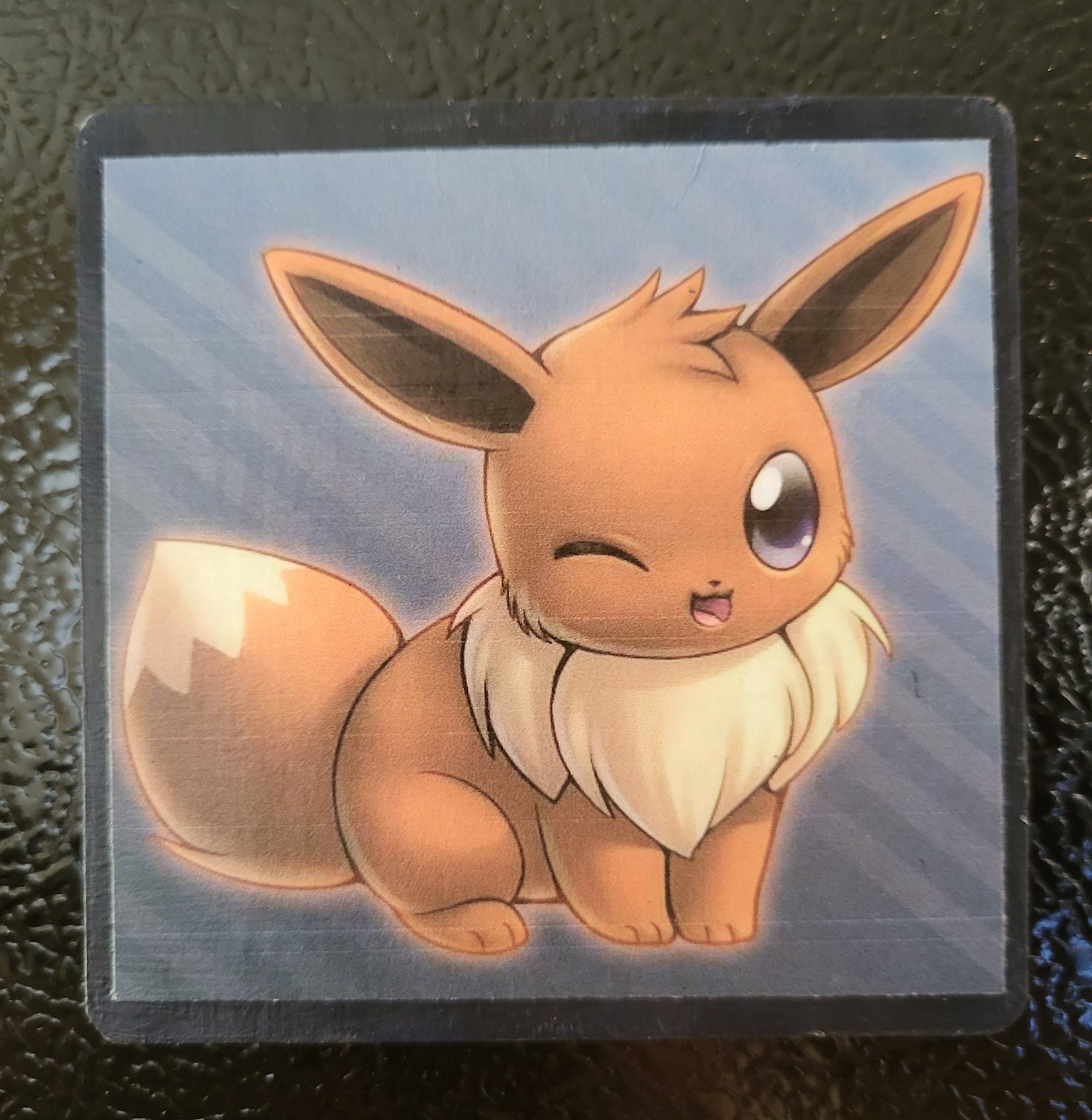 Eevee Blue on Black, Wood With Magnet, 4x4 - Etsy
