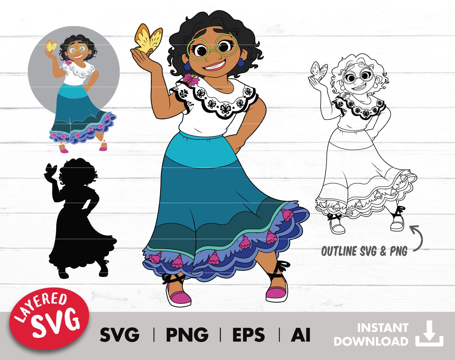 LAYERED SVG Png Svg Svg for Cricut Outlined Png Files for - Etsy