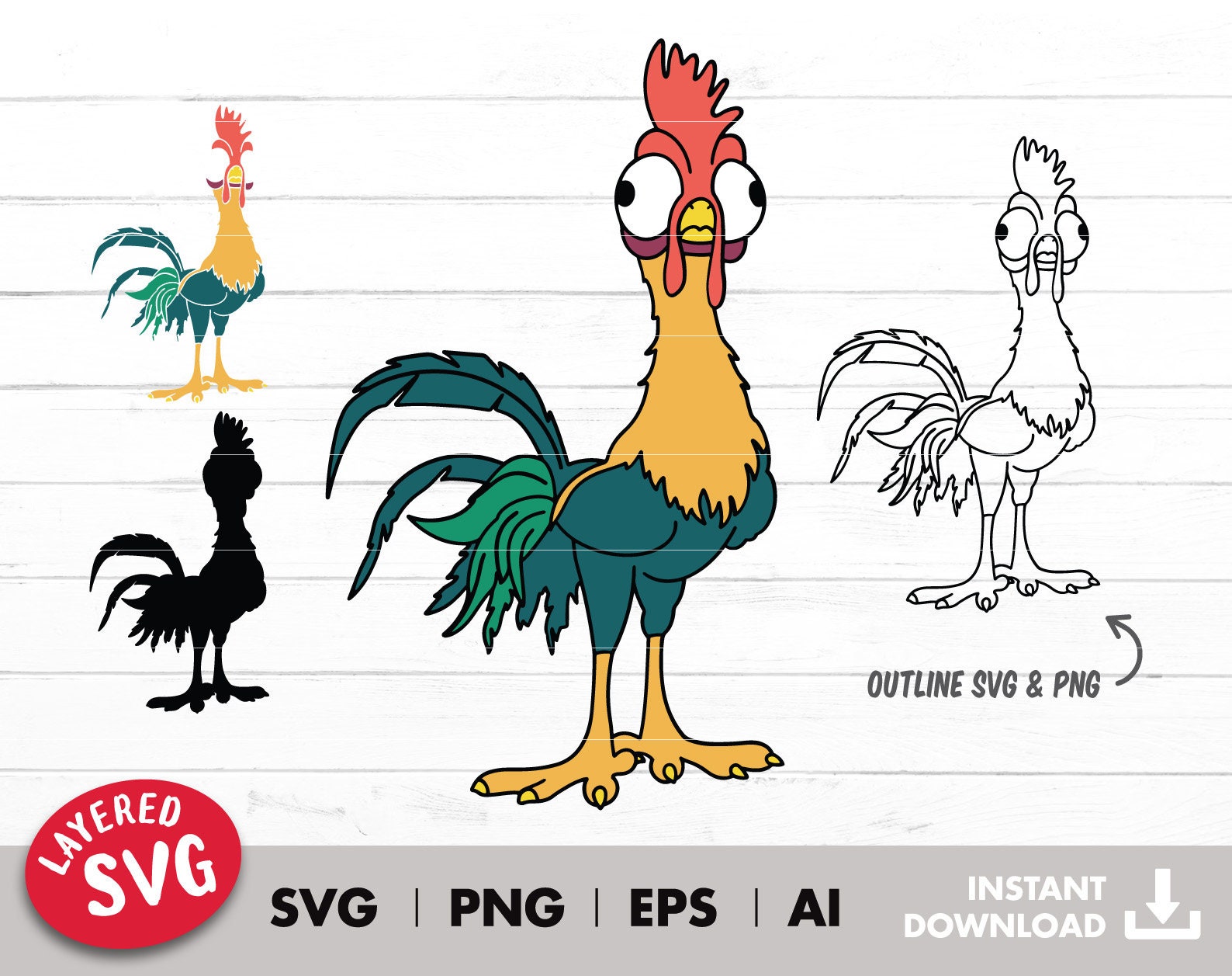 Hei Hei SVG, Svg, Cartoon, Baby Shower, PNG, Instant Download, Svg Iron ...