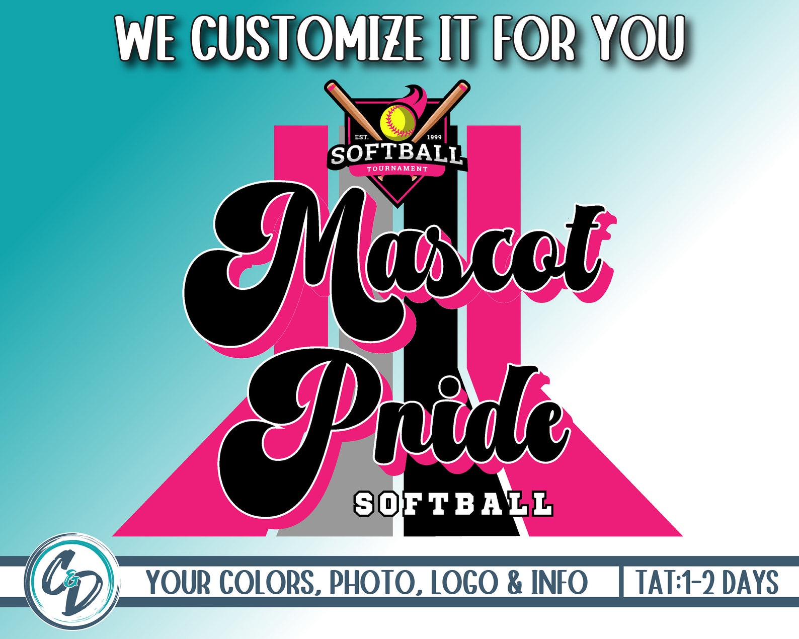 Retro Custom Softball Team Design, Softball Custom Mascot PNG, Shirt ...