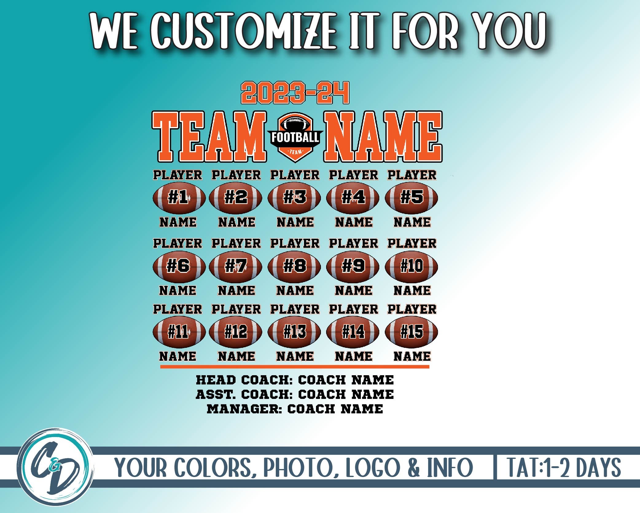 Football Shirt Back Custom PNG, Football Personalized PNG, Custom ...