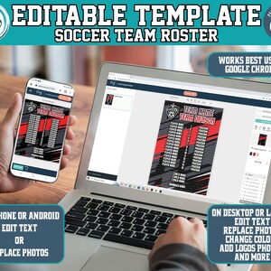 Customizable Hockey Roster Template Pack , 4 Designs Included, Corjl ...