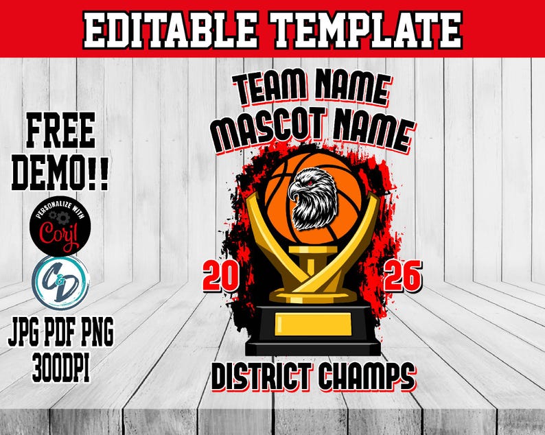 Basketball Editable Template Bundle Corjl, 8 Team Shirt Designs, Roster ...