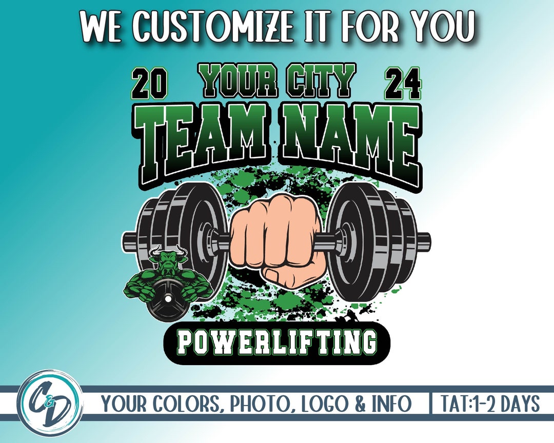 Custom Powerlifting Design, Custom Weightlifting Mascot PNG ...