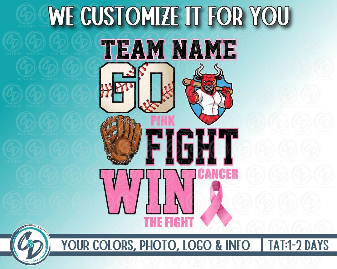 Custom Baseball Breast Cancer Design, Baseball Breast Cancer Awareness ...