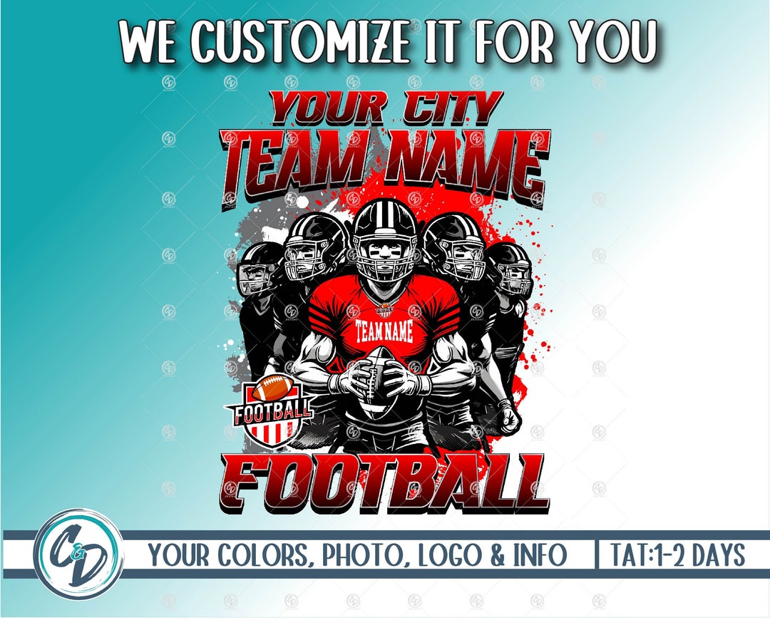 Custom Football Team Design, Football Custom Mascot PNG, Sublimation ...