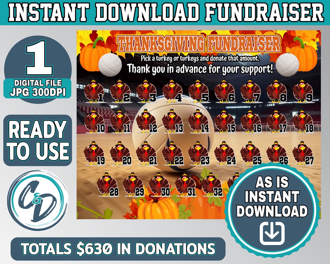 Volleyball Thanksgiving Pick a Turkey Fundraiser, Pick a Number ...