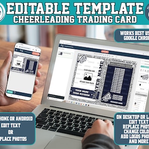 Customizable Cheerleading Card Template - Editable Sports Card Design ...