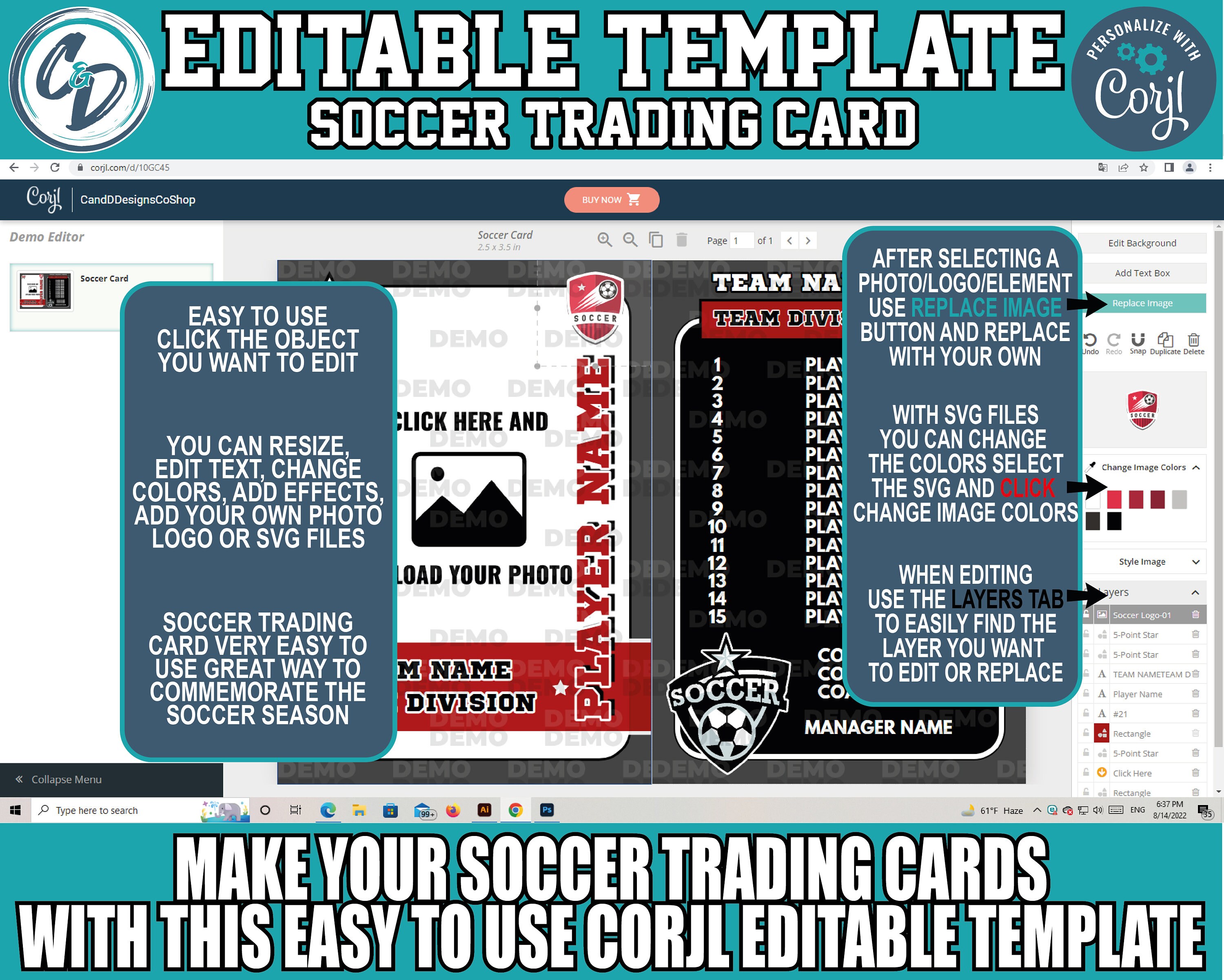 Customizable Soccer Lanyard Template - Editable Sports Tournament ...