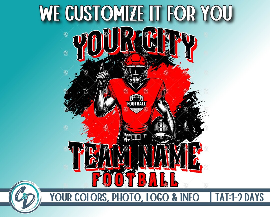 Custom Football Player Design, Custom Football Grunge PNG, Sublimation ...