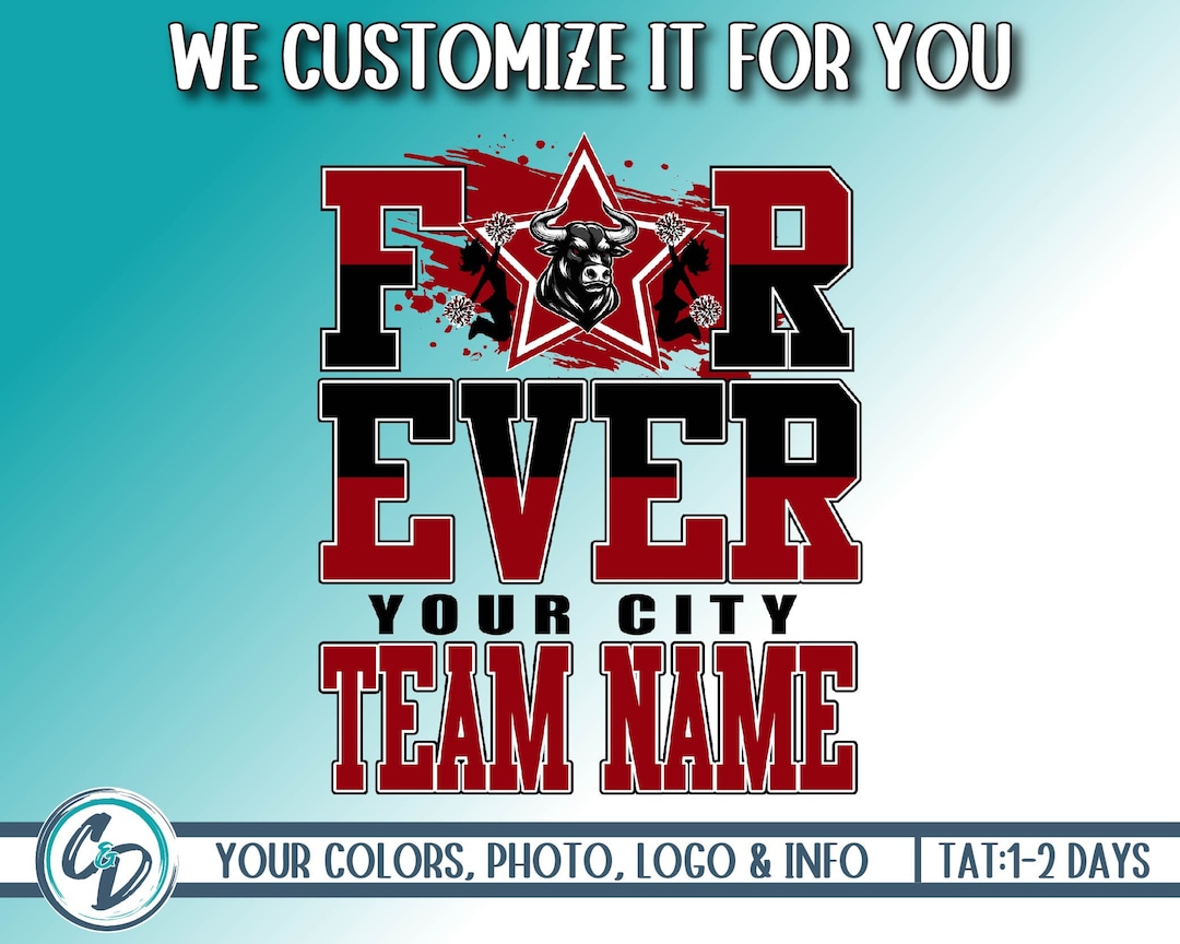 Custom for Ever Cheerleading Design, Cheer Squad Custom Mascot ...