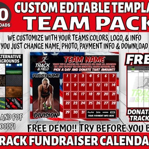 Corjl Editable Track and Field Fundraiser Calendar, Team Pack 30 ...