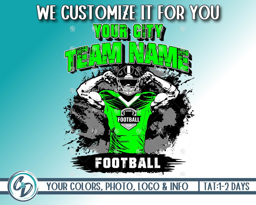 Custom Football Player Flexing Design, Custom Football Grunge PNG ...